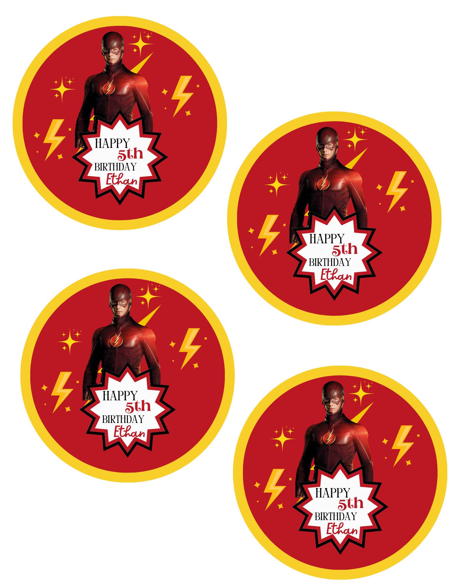 Flash Birthday Party Cupcake Topper Template, Kids Birthday Party Décor ...