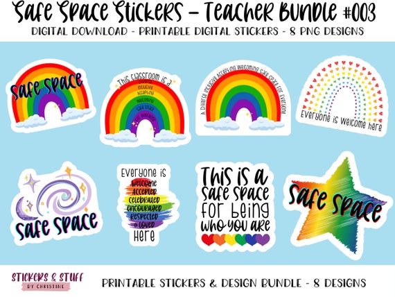 Safe Space Classroom PNG Digital Sticker and Design Bundle for - Etsy