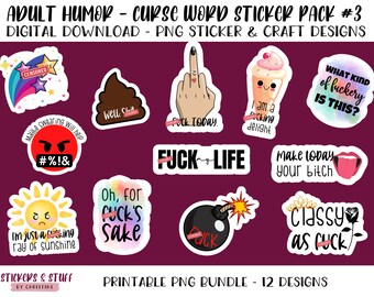 Printable Curse Stickers - Etsy