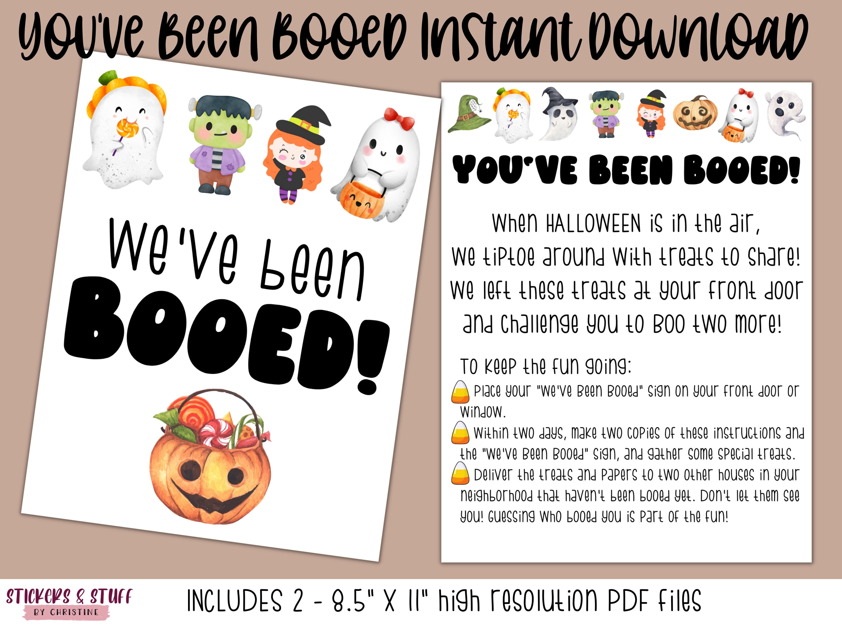 You've Been Booed Sign, Halloween We've Been Booed, You've Been Booed ...