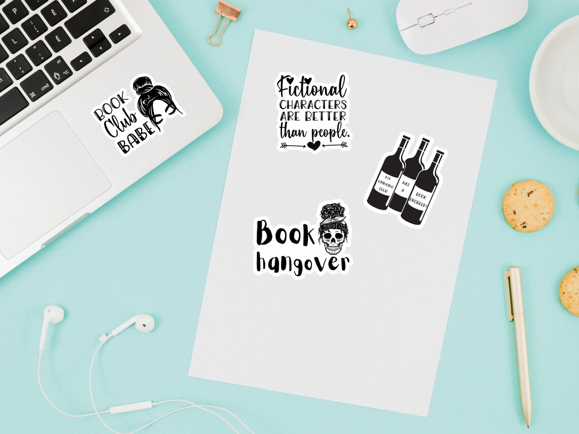 Printable Book Lover Stickers Pack 2 PNG Stickers for Print | Etsy
