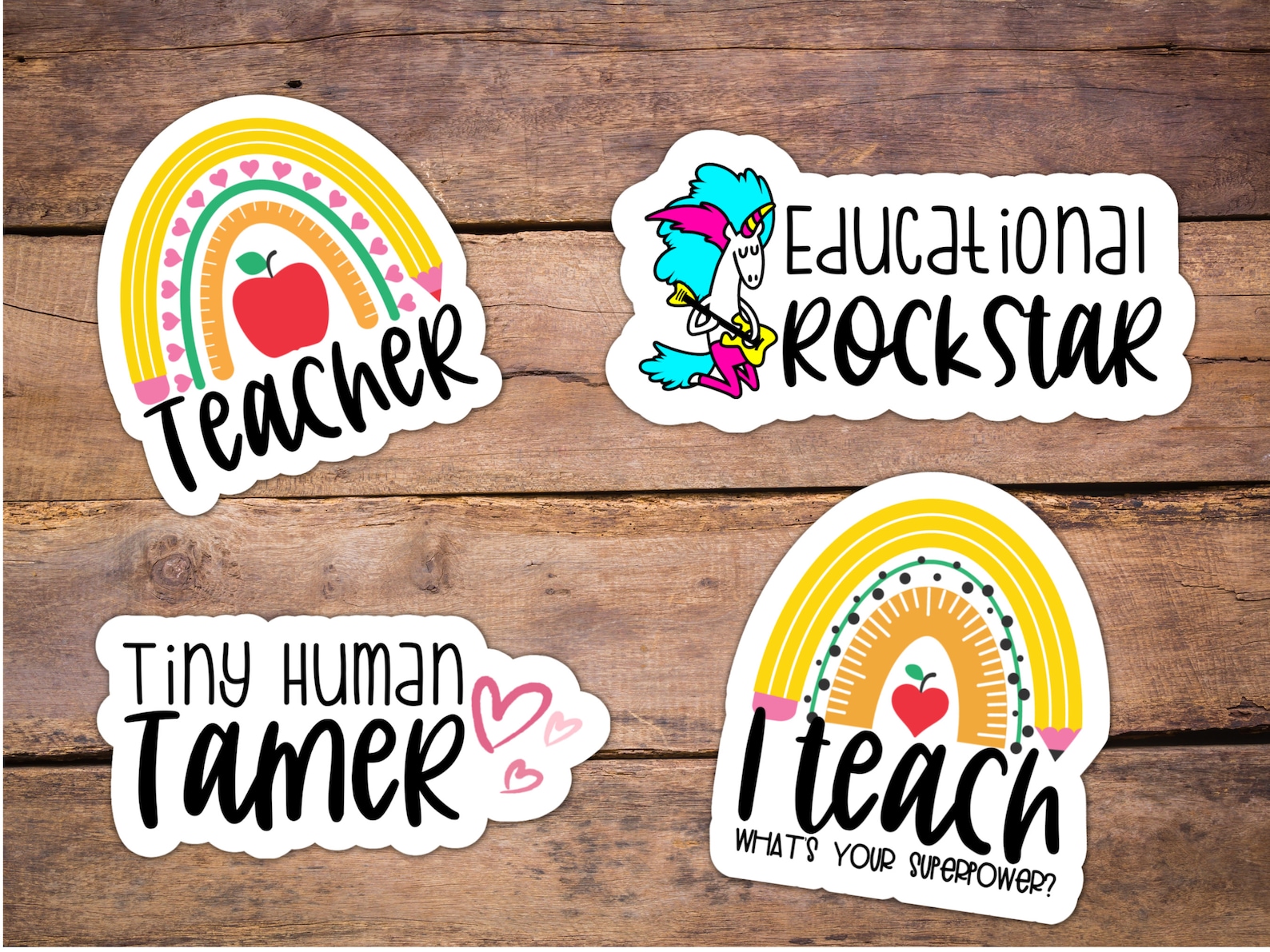 Printable Teacher PNG Sticker Design Bundle 2 Print Then Cut - Etsy