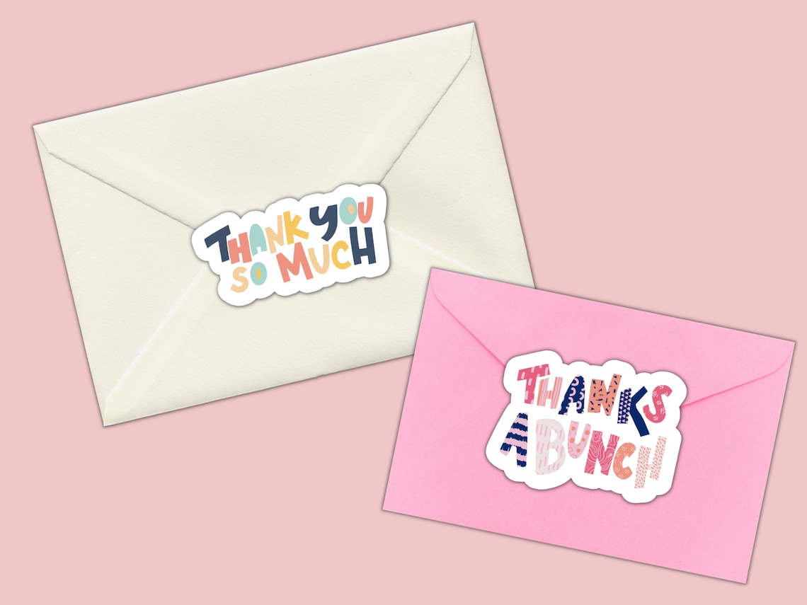 Printable PNG Thank You Fun & Cute Sticker and Design Bundle - Etsy