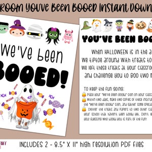 Classroom You've Been Booed Printable, Halloween Classroom Game, School ...