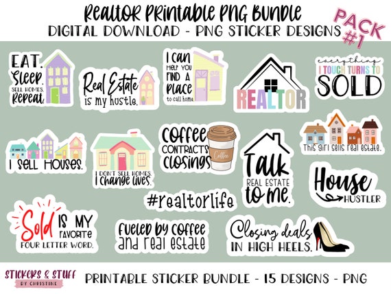 Realtor Printable PNG Bundle Pack 1 Real Estate Digital - Etsy