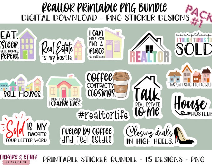 Realtor Printable PNG Bundle Pack 1 Real Estate Digital - Etsy