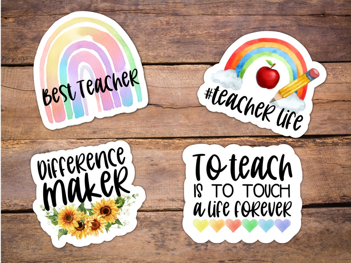 Printable Teacher PNG Sticker Design Bundle 1 Print and Cut - Etsy
