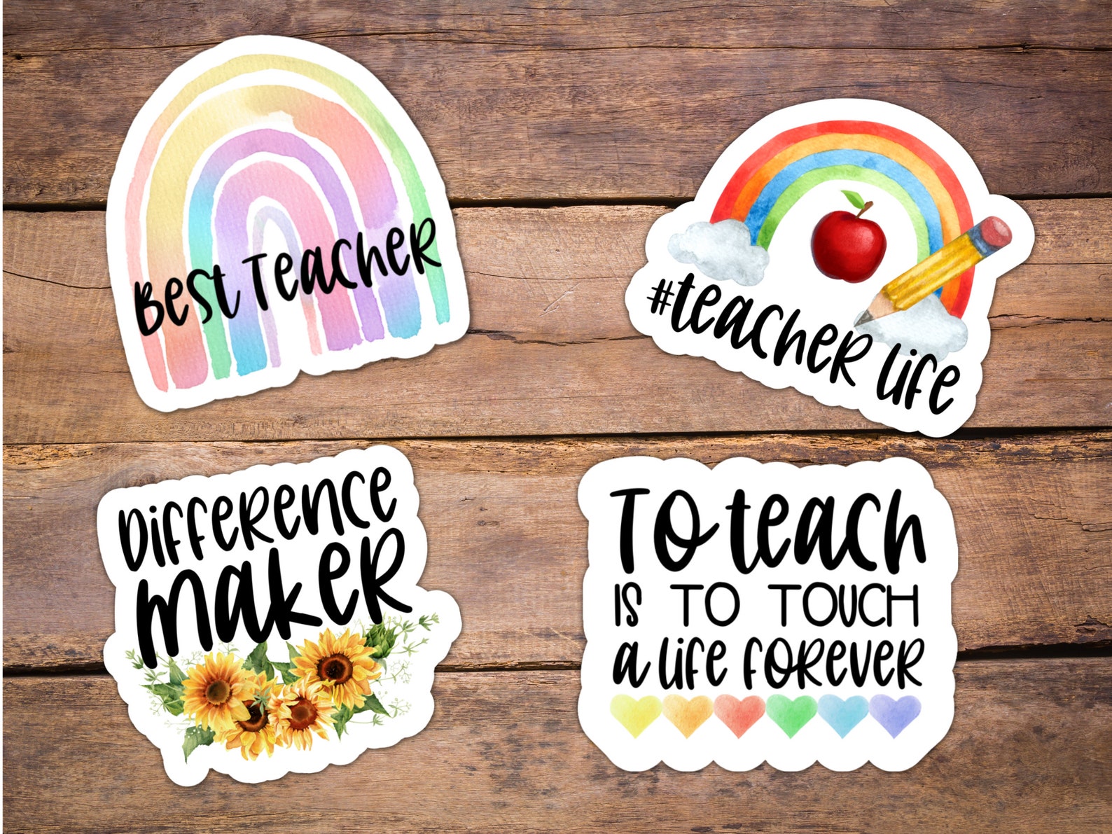 Printable Teacher PNG Sticker Design Bundle 1 Print and Cut - Etsy