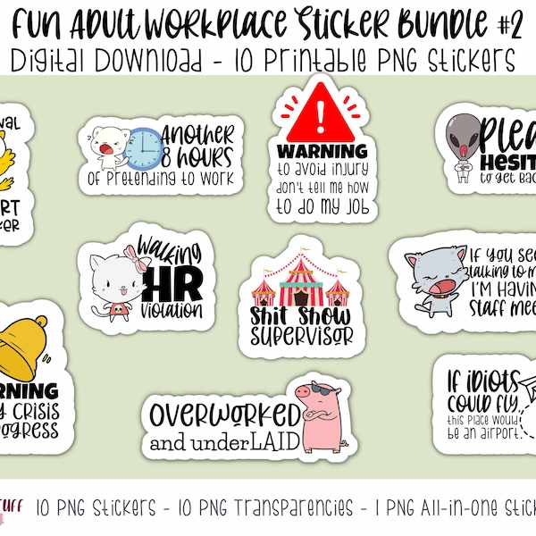 Printable Sticker Funny - Etsy