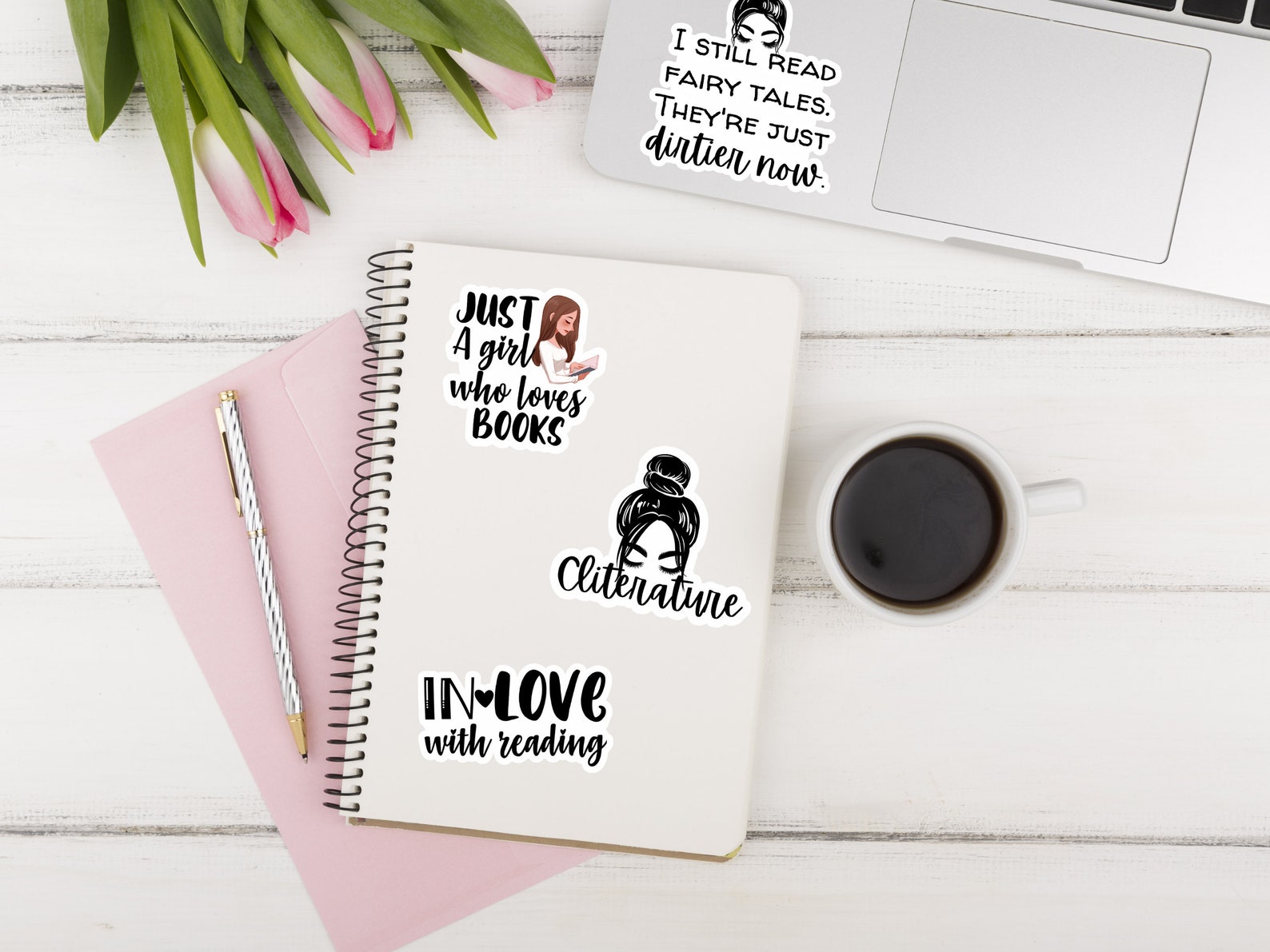 Printable Book Lover Stickers Pack 4 PNG Stickers for Print - Etsy