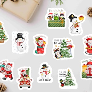 Printable PNG Christmas Sticker Bundle 3, Digital Christmas Stickers ...