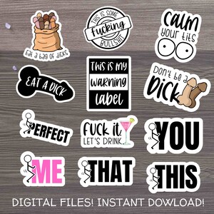 Adult Humor Swear Words PNG Design Bundle, Curse Word PNG Sticker and ...