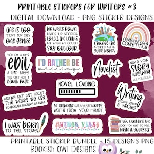Printable PNG Designs for Writing Stickers, Print and Cut PNG ...