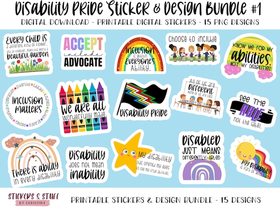 Disability Pride Sticker and Design Bundle 1 Printable - Etsy