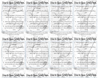 Digital Template Seed Paper Growing Instructions Insert - Etsy