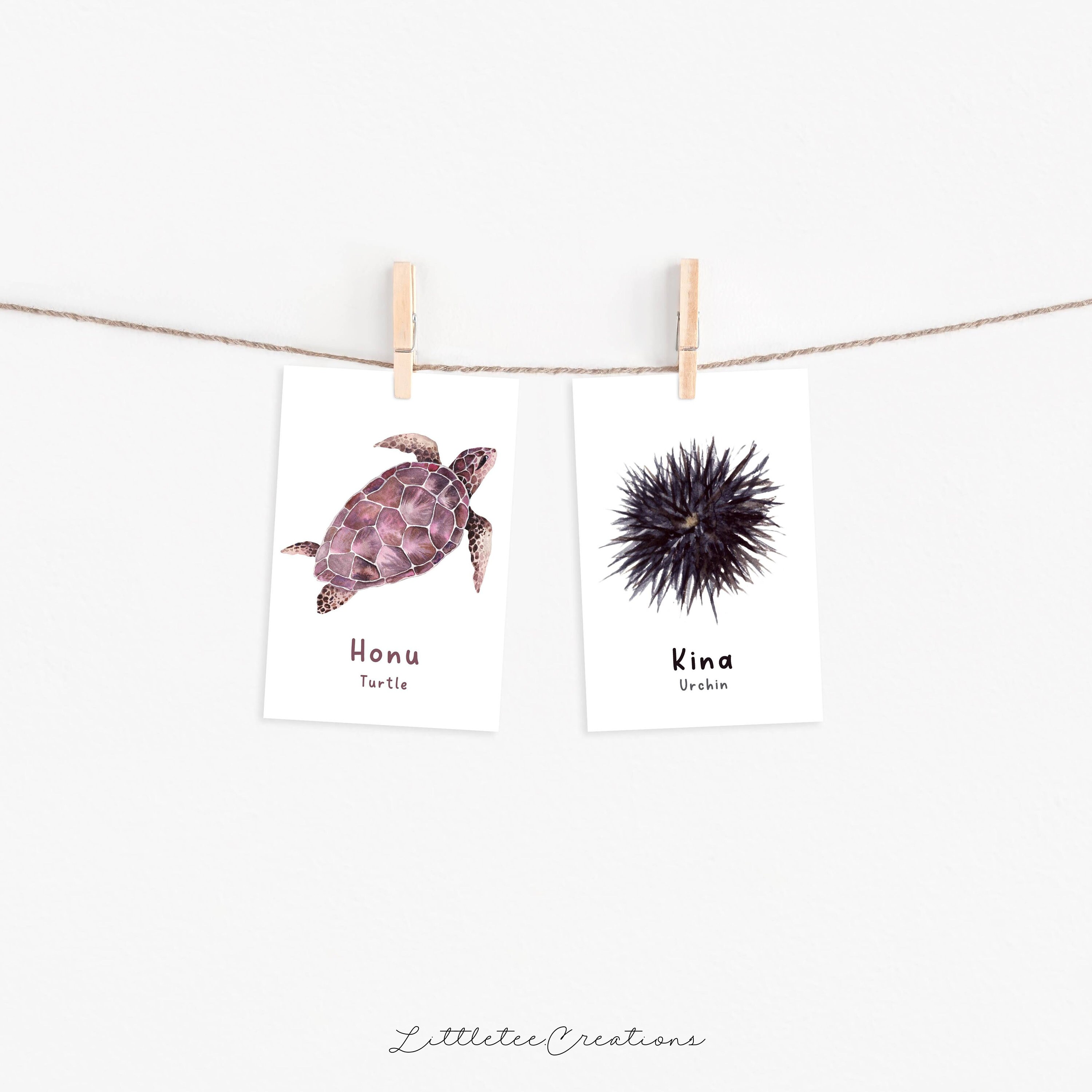 Ocean Animals in Maori & English Flashcards Instant Digital - Etsy