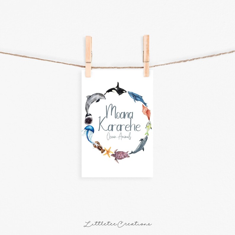 Ocean Animals in Maori & English Flashcards Instant Digital - Etsy