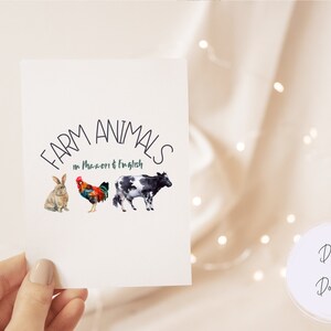 Farm Animals in Maori & English Flashcards Instant Digital | Etsy