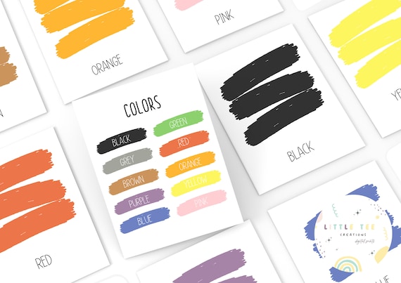 Basic Color Flashcards & Posters Printable Instant Download | Etsy