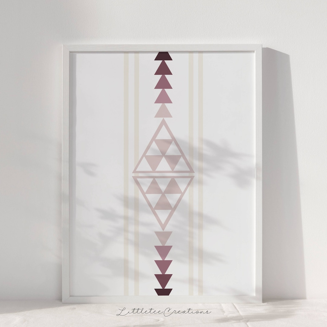 Watercolor Maaori Tukutuku Panel in Purple Printable Posters, Instant ...