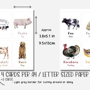 Farm Animals in Maori & English Flashcards, Instant Digital Download ...