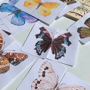 20 Watercolor Matching Butterfly Cards, Insect Cards, Instant Digital ...