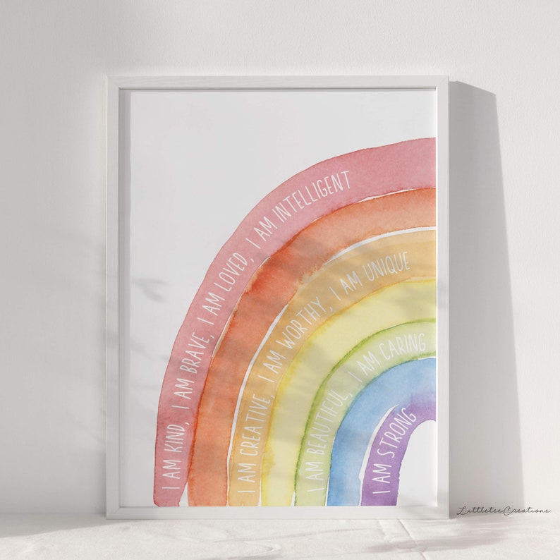 Rainbow Affirmation Poster PNG Instant Digital - Etsy