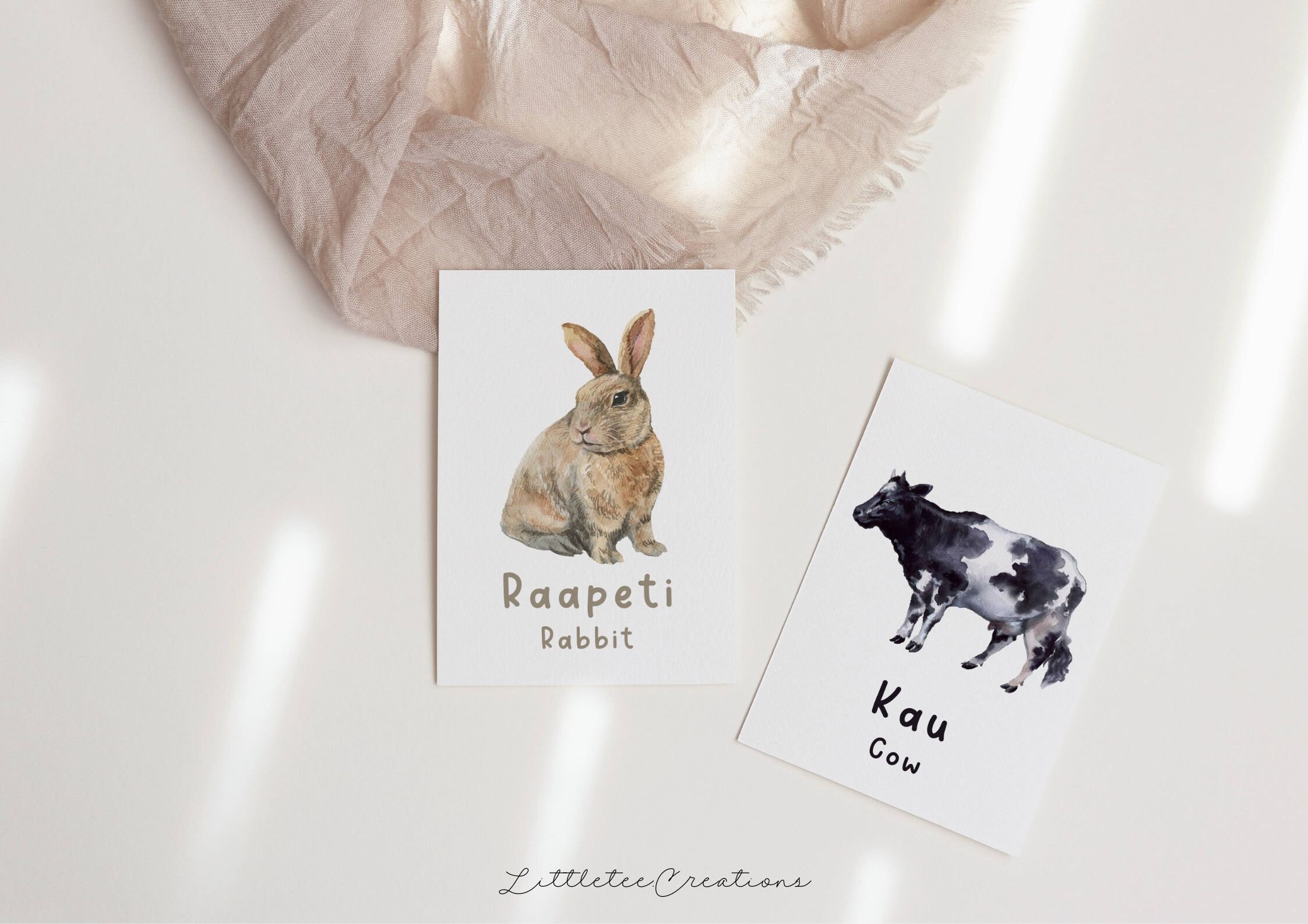 Farm Animals in Maori & English Flashcards, Instant Digital Download ...