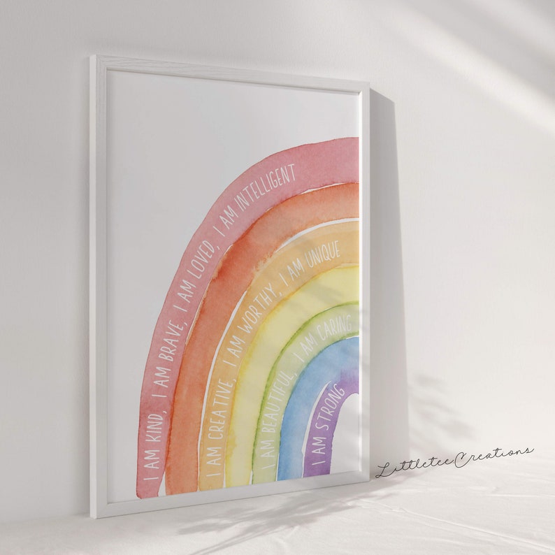 Rainbow Affirmation Poster PNG Instant Digital - Etsy