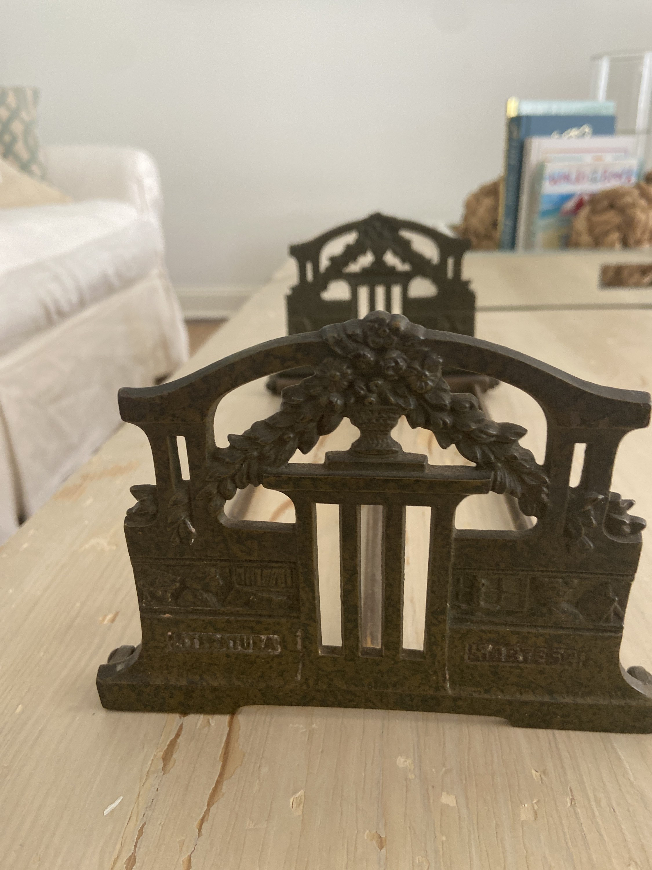 Antique Judd 9871 Art Nouveau Cast Iron Indian Swastika Book Rack Book ...