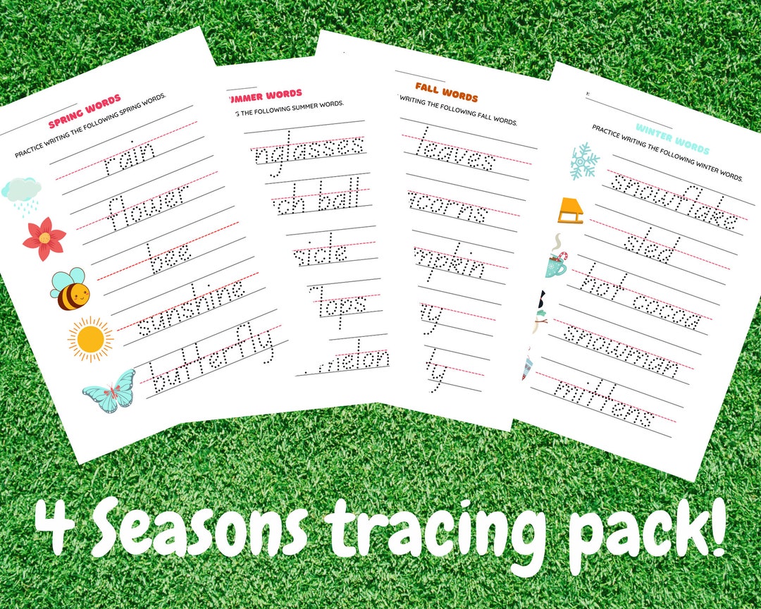 4 Seasons Tracing Pack! - Etsy