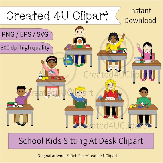 Students At Table Clipart
