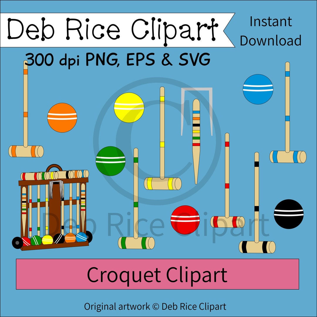 Croquet Clipart Croquet Set Croquet Mallets Croquet Balls - Etsy