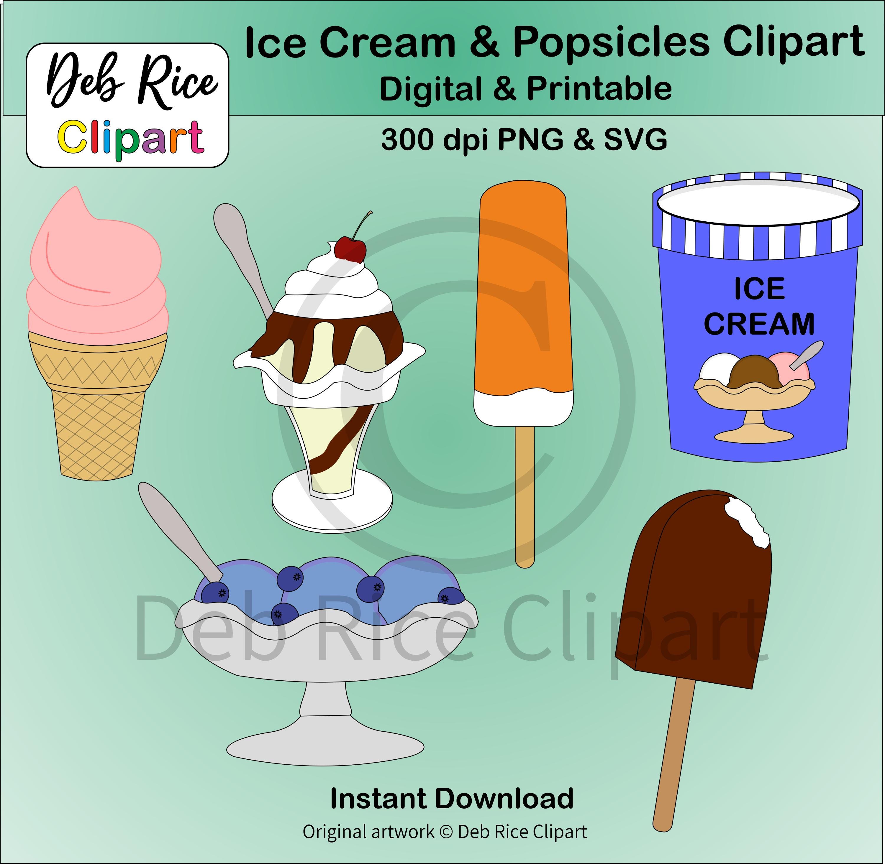 Ice Cream and Popsicles Clipart Orange Creamsicle, Soft Serve Ice Cream ...