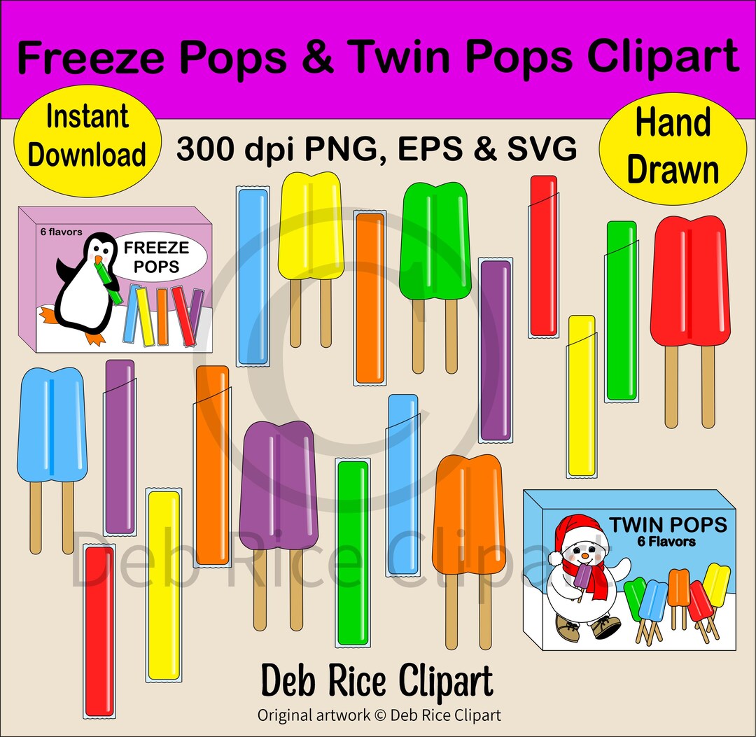 Freeze Pops & Twin Pops Clipart - PNG, EPS, SVG, Instant Digital ...