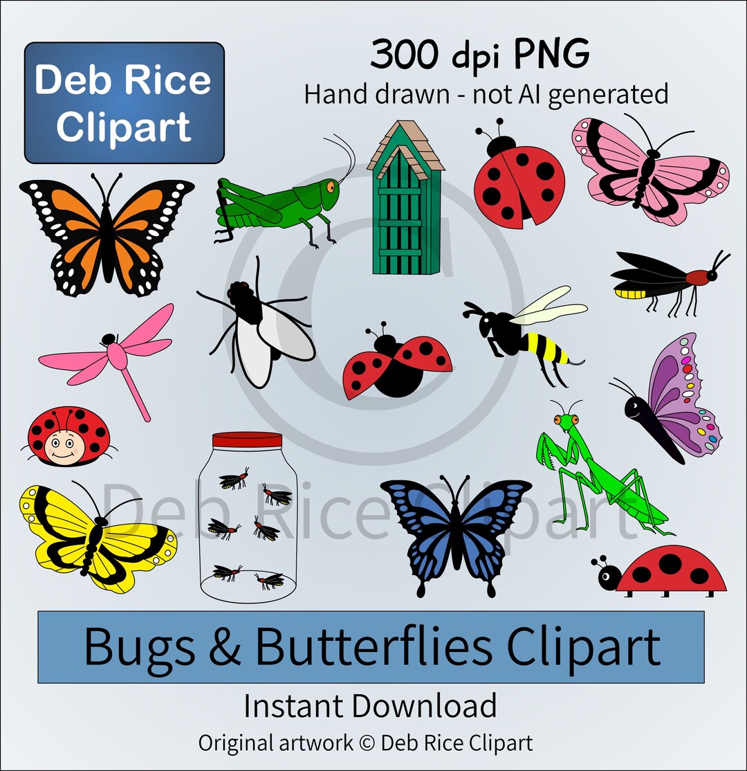 Bugs & Butterflies PNG Clipart Praying Mantis, Butterflies, Ladybugs ...