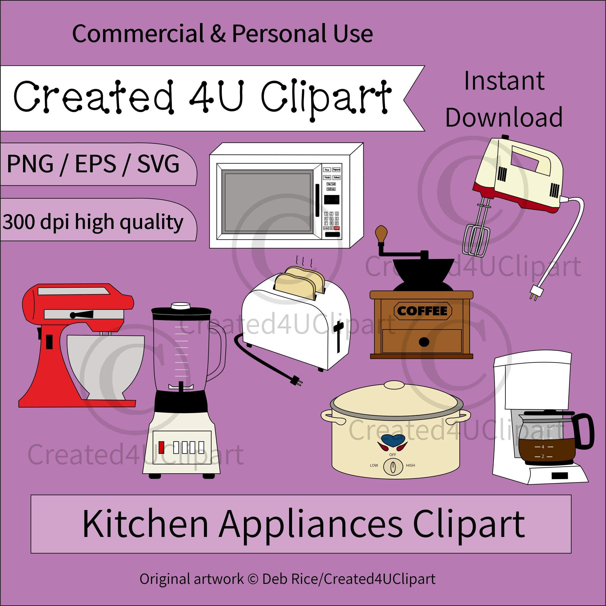 Electrical Appliances In The Kitchen Clipart