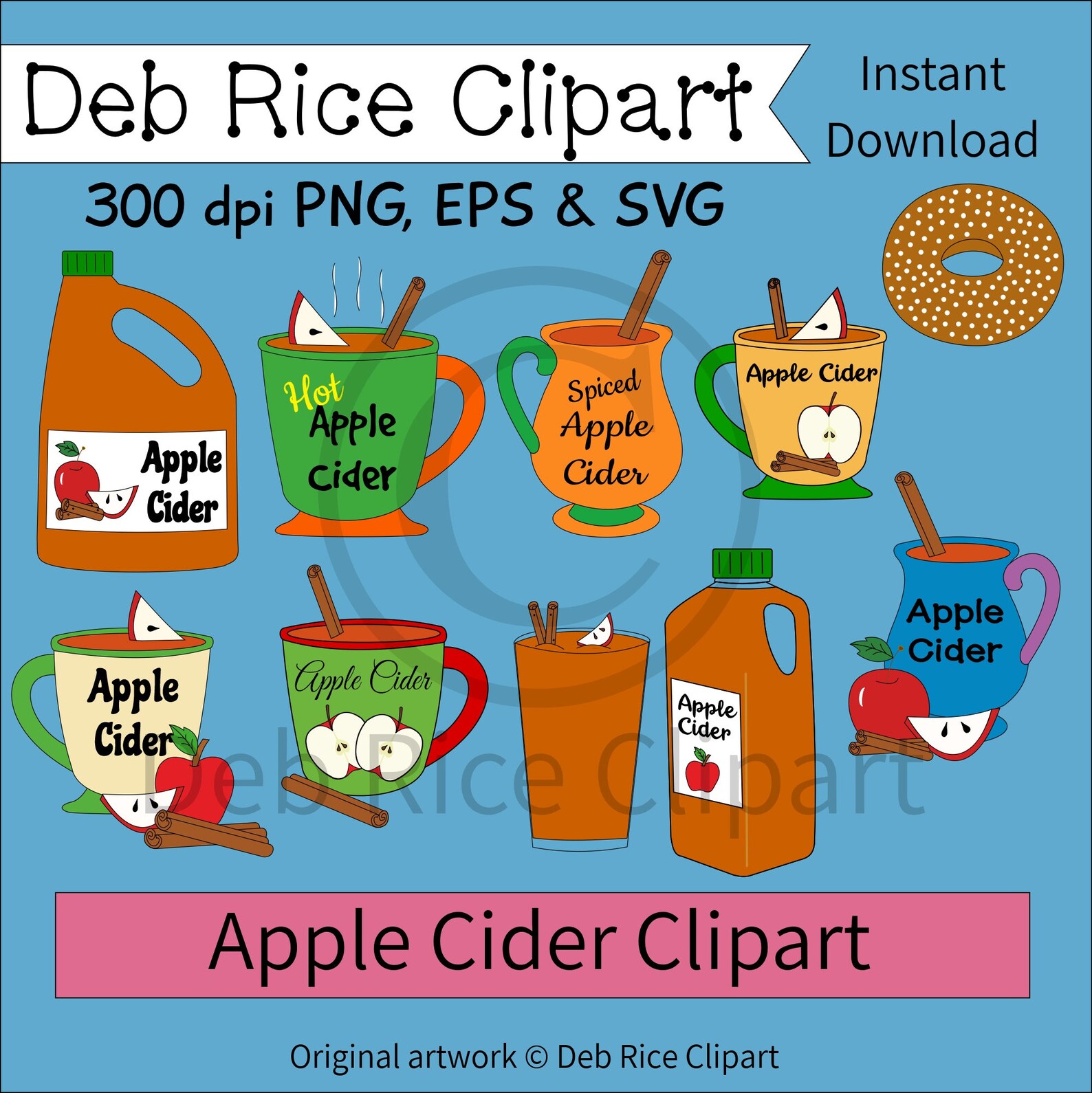 Apple Cider Clipart Apple Cider Mugs, Apple Cider Donut, Apple Cider ...