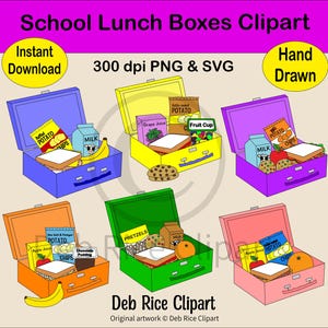 School Lunch Boxes Clipart - PNG, EPS, SVG, Instant Digital Download - Etsy