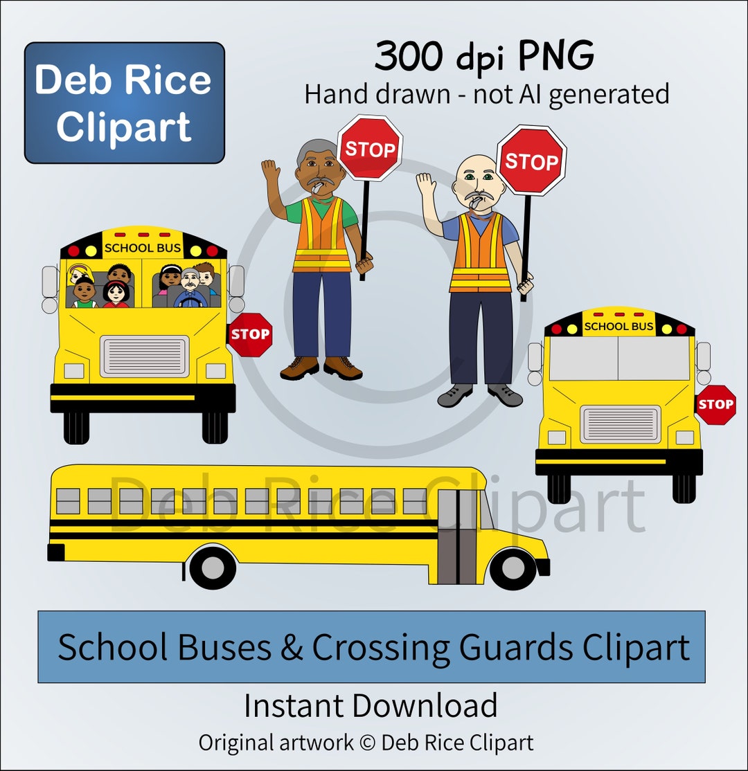 School Buses & Crossing Guards PNG Clipart Crossing Guards, Kids on ...