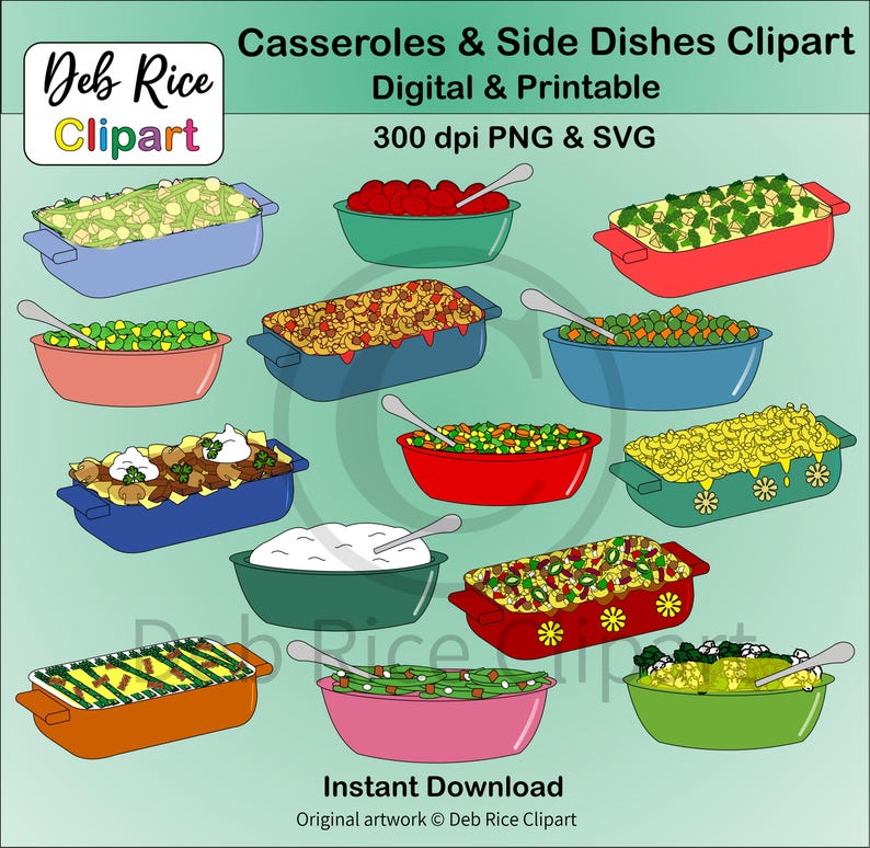 Casseroles and Side Dishes Clipart Stroganoff, Harvard Beets ...