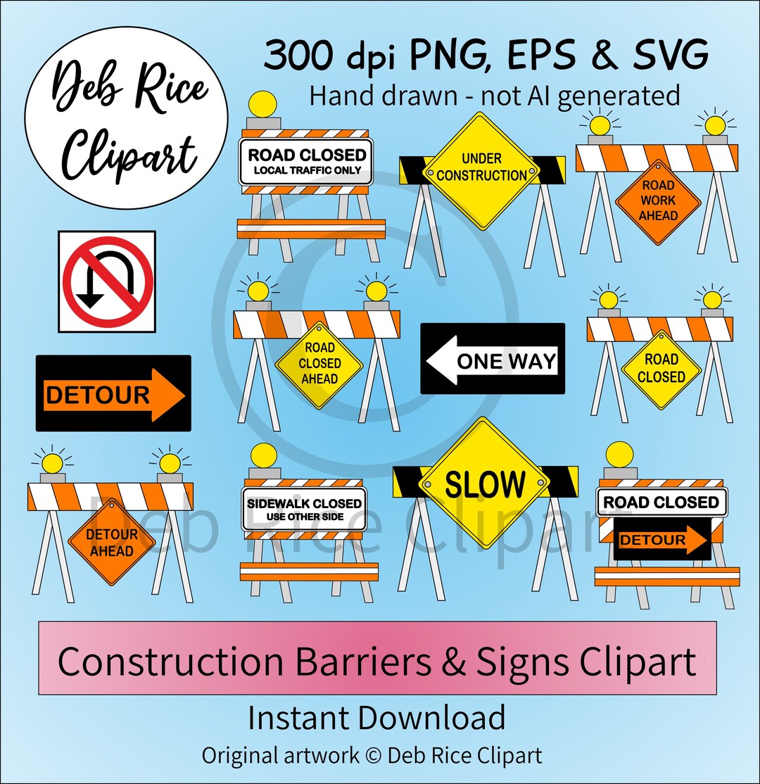 Construction Barriers & Signs Clipart Road Closed Barrier, Under ...