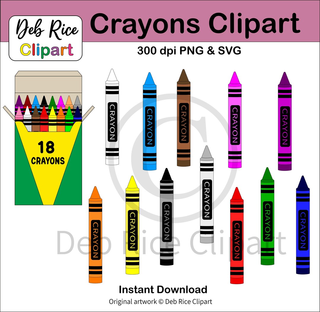 Crayons Clipart crayon Box, 12 Colors Crayons, School Crayons, Arts ...