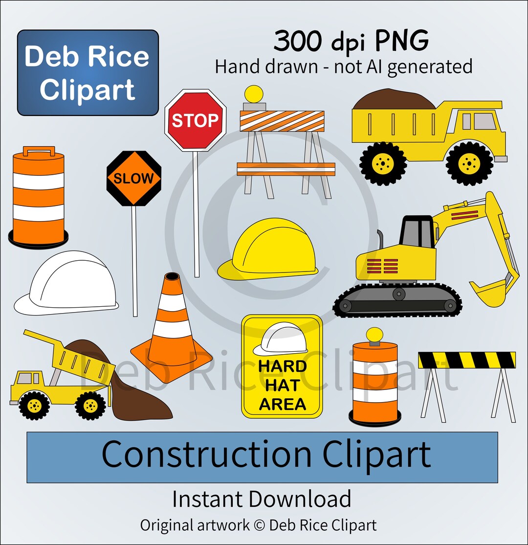 Construction PNG Clipart Dump Trucks, Hard Hat, Excavator, Flagger ...