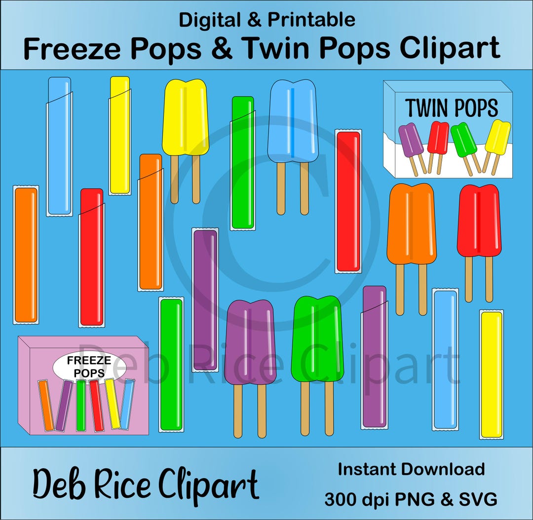 Freeze Pops and Twin Pops Clipart Freeze Pops Box, Twin Pops Box, Food ...