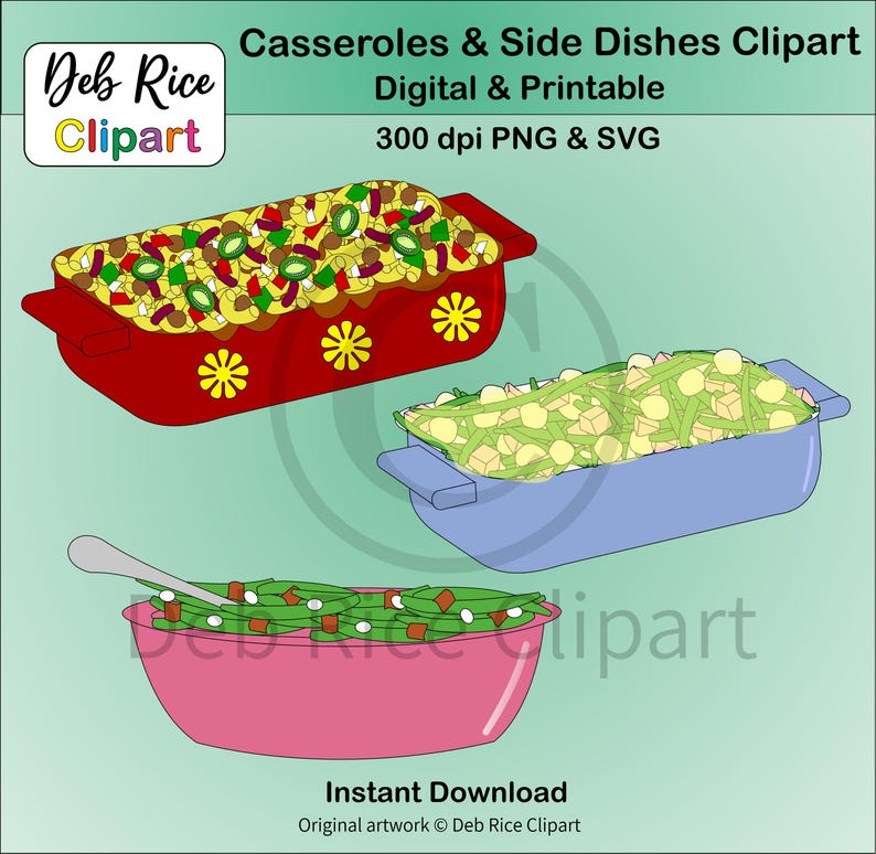 Casseroles and Side Dishes Clipart Stroganoff, Harvard Beets ...