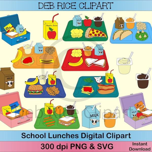 School Lunch Clipart - Etsy
