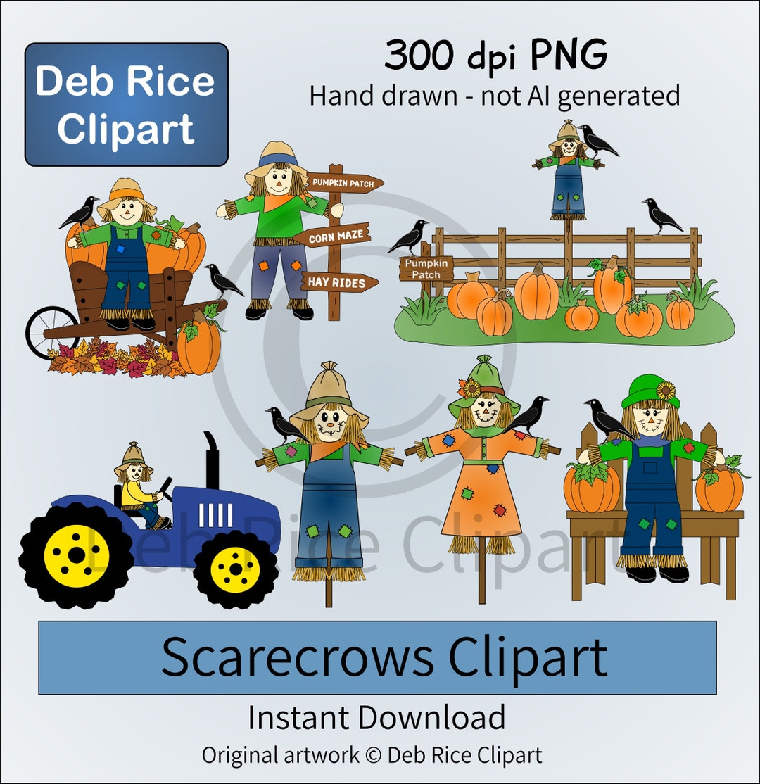 Scarecrows PNG Clipart Scarecrow on Tractor, Scarecrow Pumpkin Patch ...