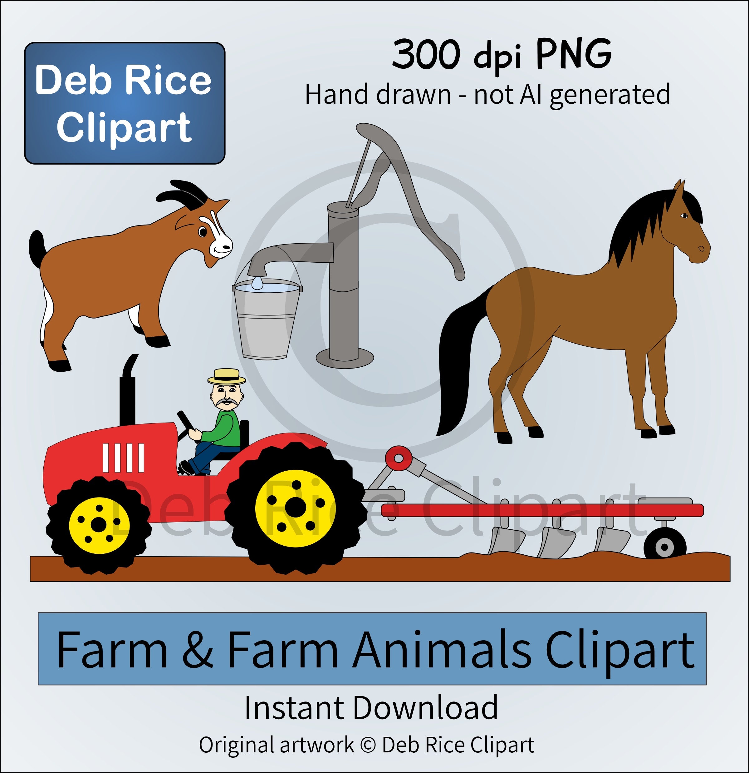 Farm & Farm Animals PNG Clipart Barn, Tractor, Pig, Cow, Bull ...