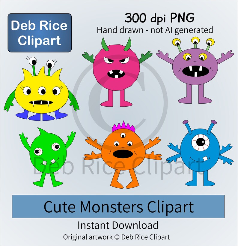 Cute Monsters PNG Clipart Cute Colorful Monsters for Many Different ...